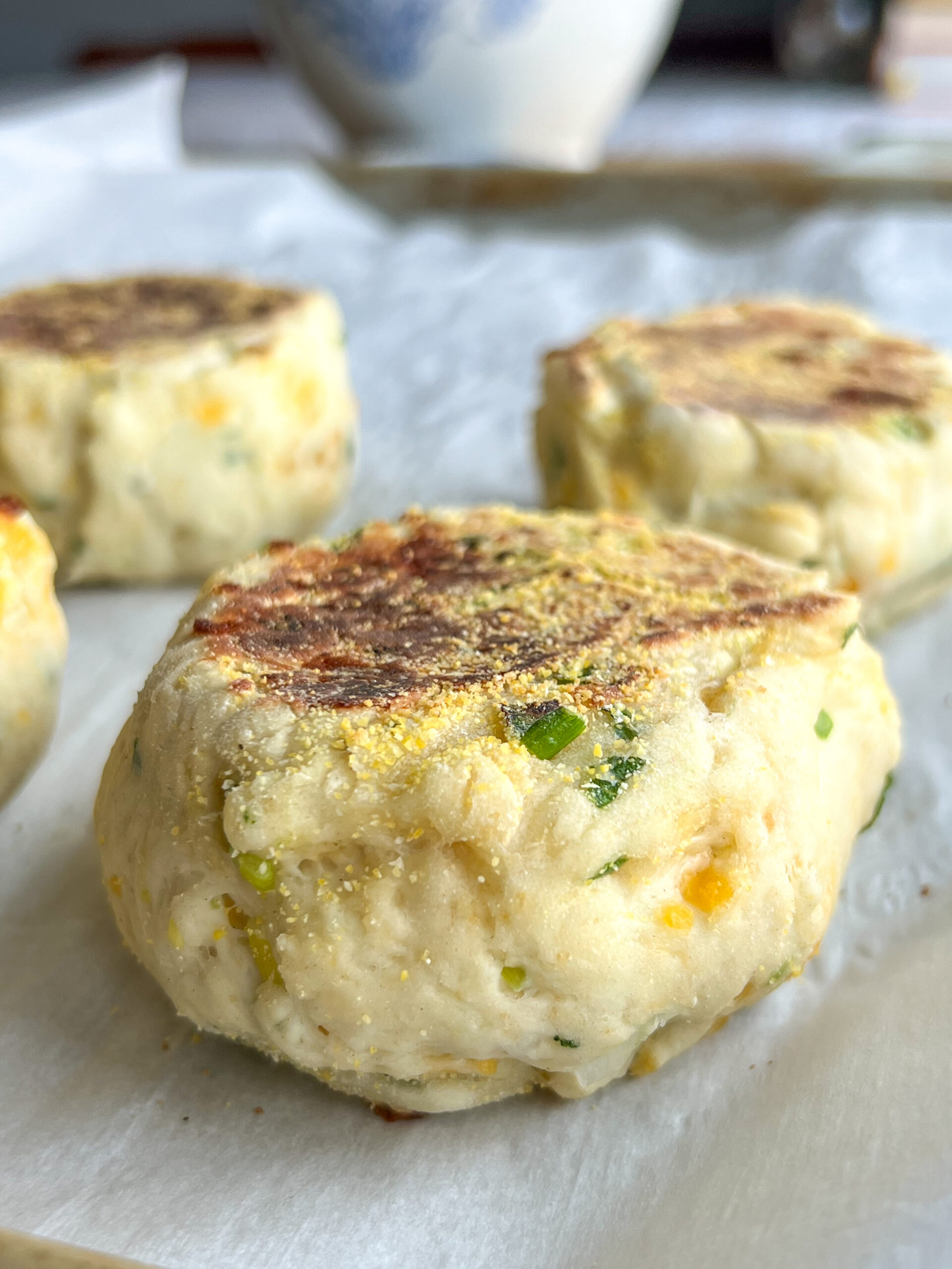 Scallion Cheddar English Muffins – She Likes Milk