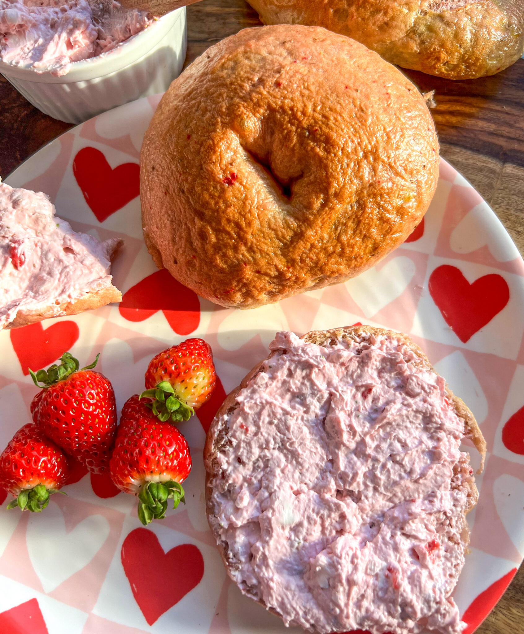 Homemade Strawberry Bagels – She Likes Milk